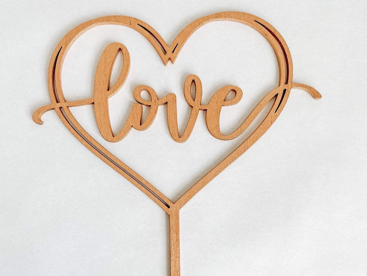 "Love Heart" Cake Topper – Aspen & Co Designs